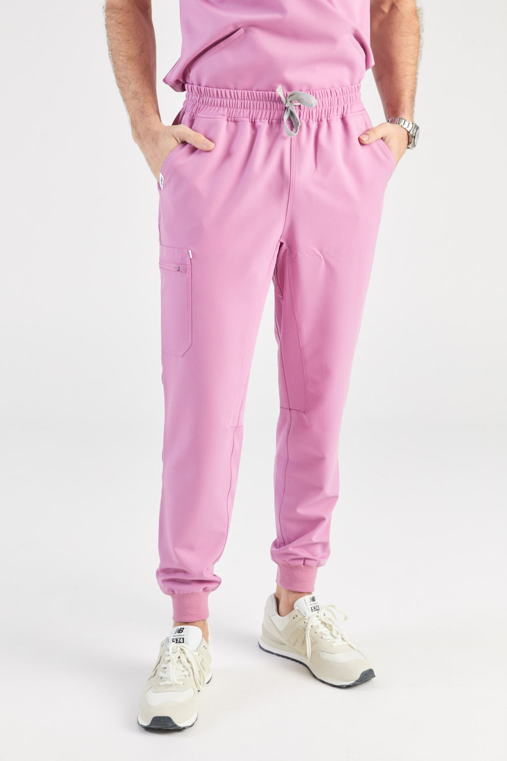 Men's Bassel Multi-Pocket Jogger Scrub Pants - Dusty Pink | miko